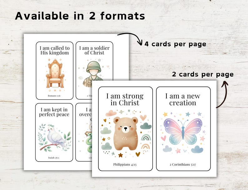 100 Educational Biblical Affirmation Cards for Kids, Christian ...