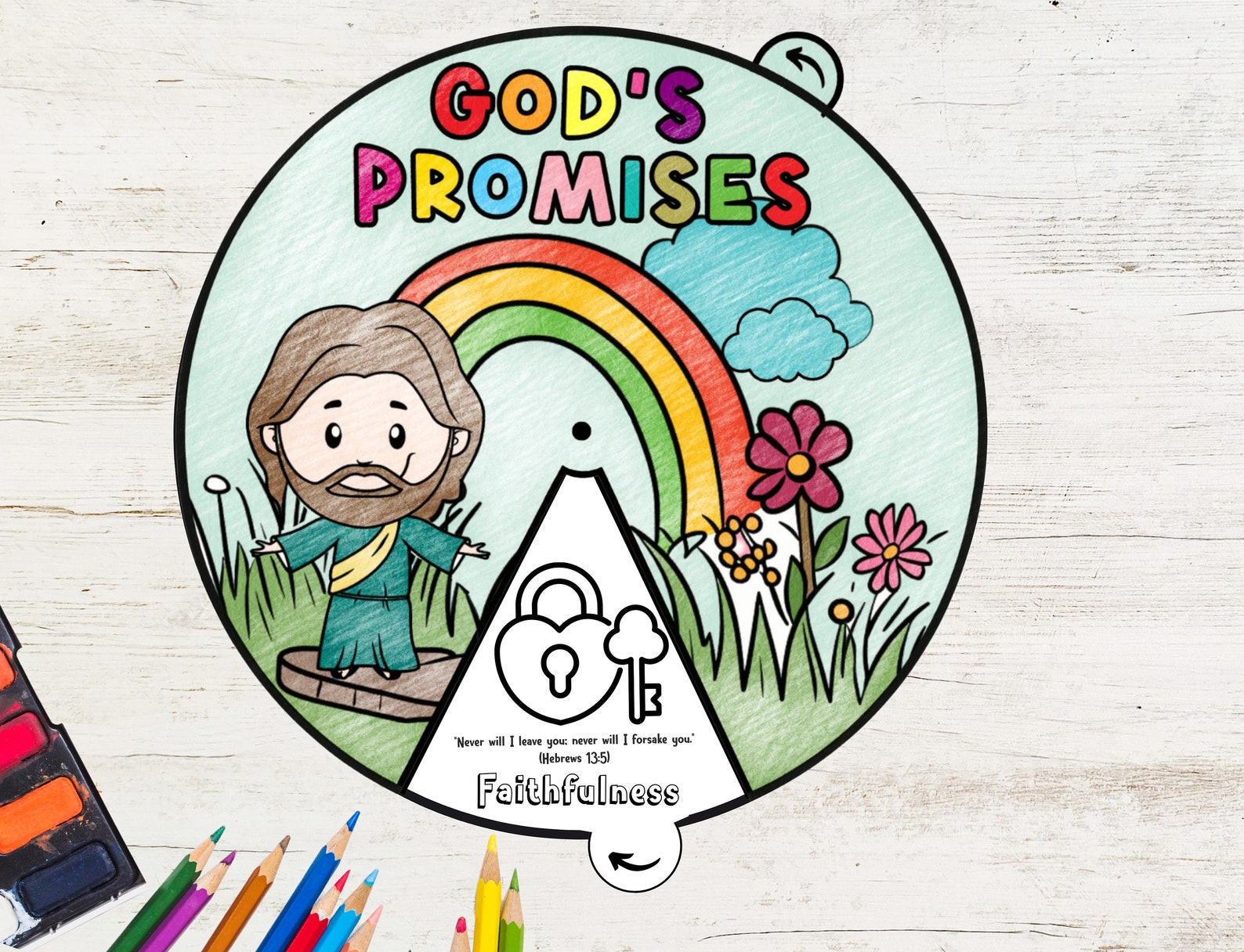 Promises of God Coloring Wheel, Bible Coloring Wheel, Printable Bible ...