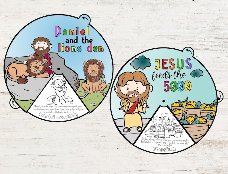 Coloring Wheel Bundle, Sunday School, Biblical Story, Coloring Wheel ...