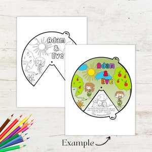 Adam and Eve Coloring Wheel | Bible Story Wheel | Printable Bible ...