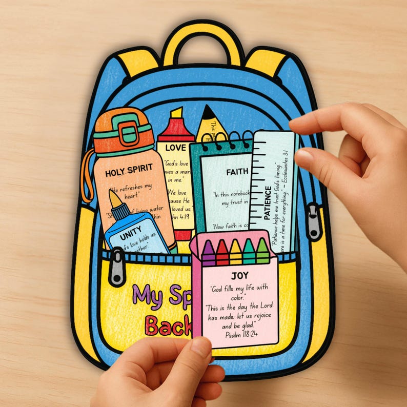 Spiritual Backpack Bible Craft for Kids, Back to School Christian ...