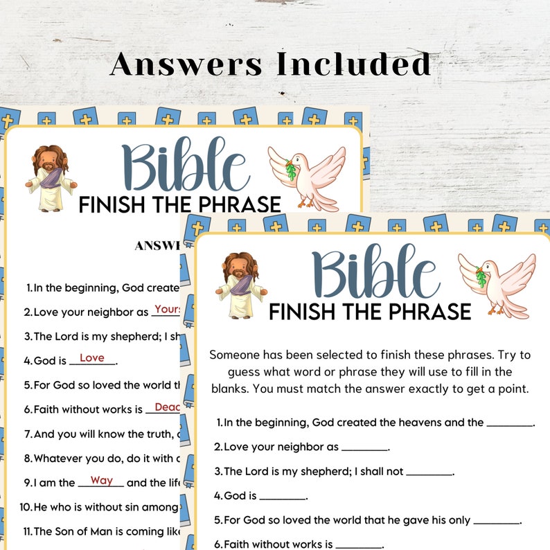 Bible Games Bundle Bible Study Games Bible Games for Adults Kids Bible ...