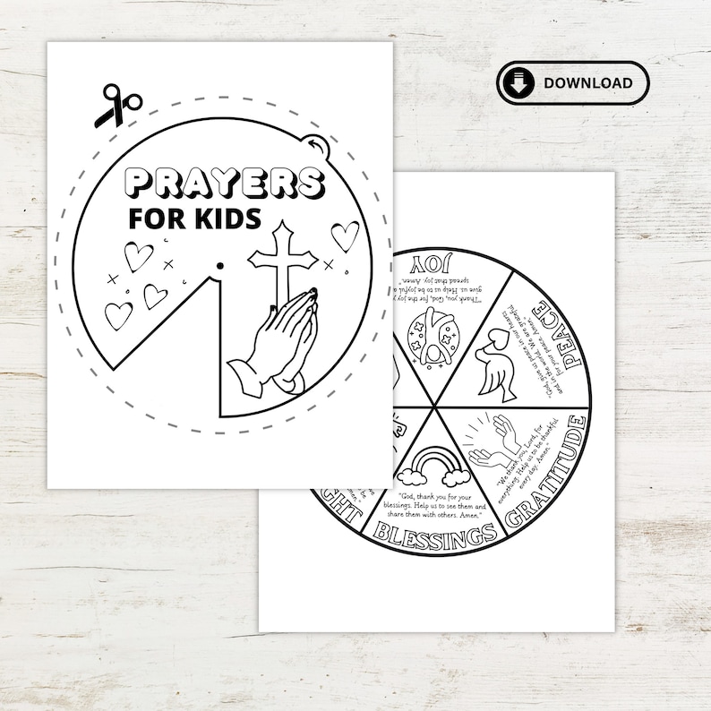 Prayers for Kids Coloring Wheel | Bible Activity | Sunday School ...
