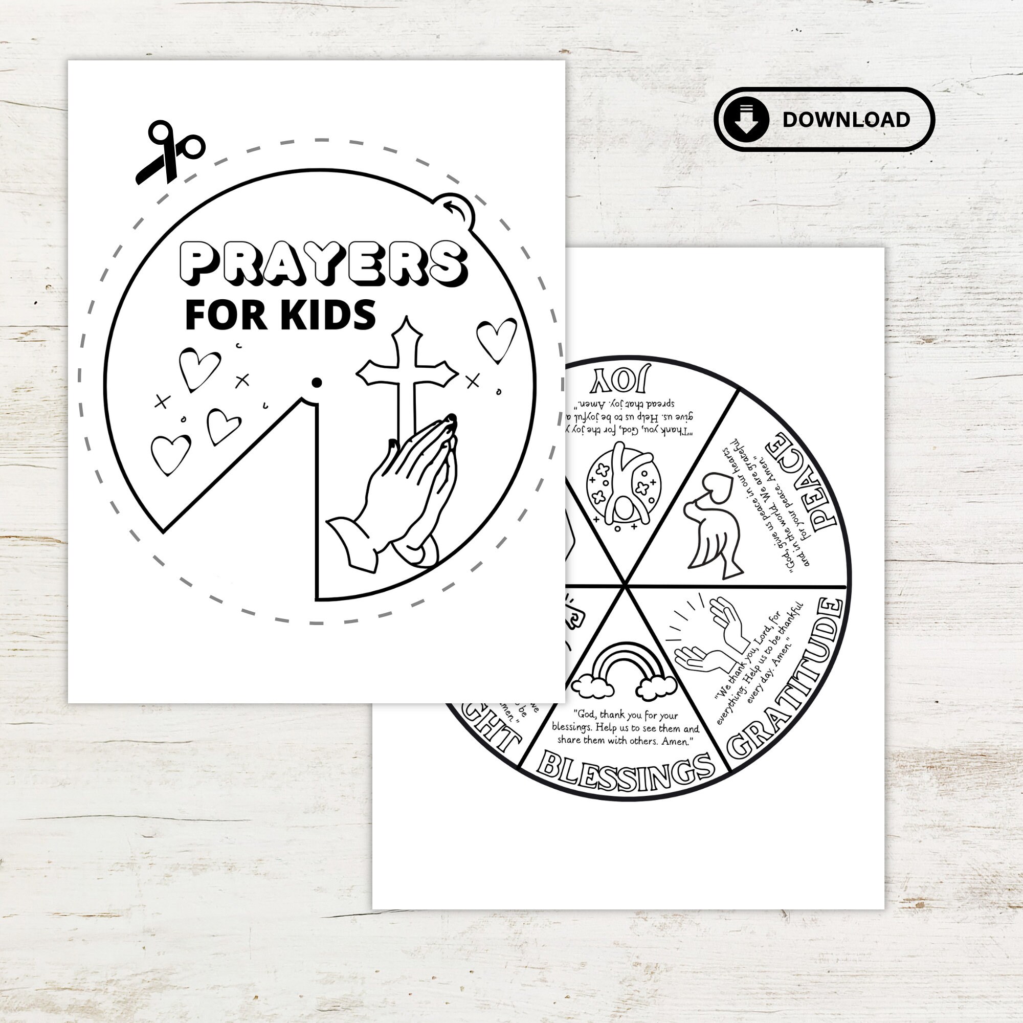 Prayers for Kids Coloring Wheel | Bible Activity | Sunday School ...