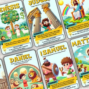 66 Bible Book Educational Cards, Activity for Kids, Christian Education ...