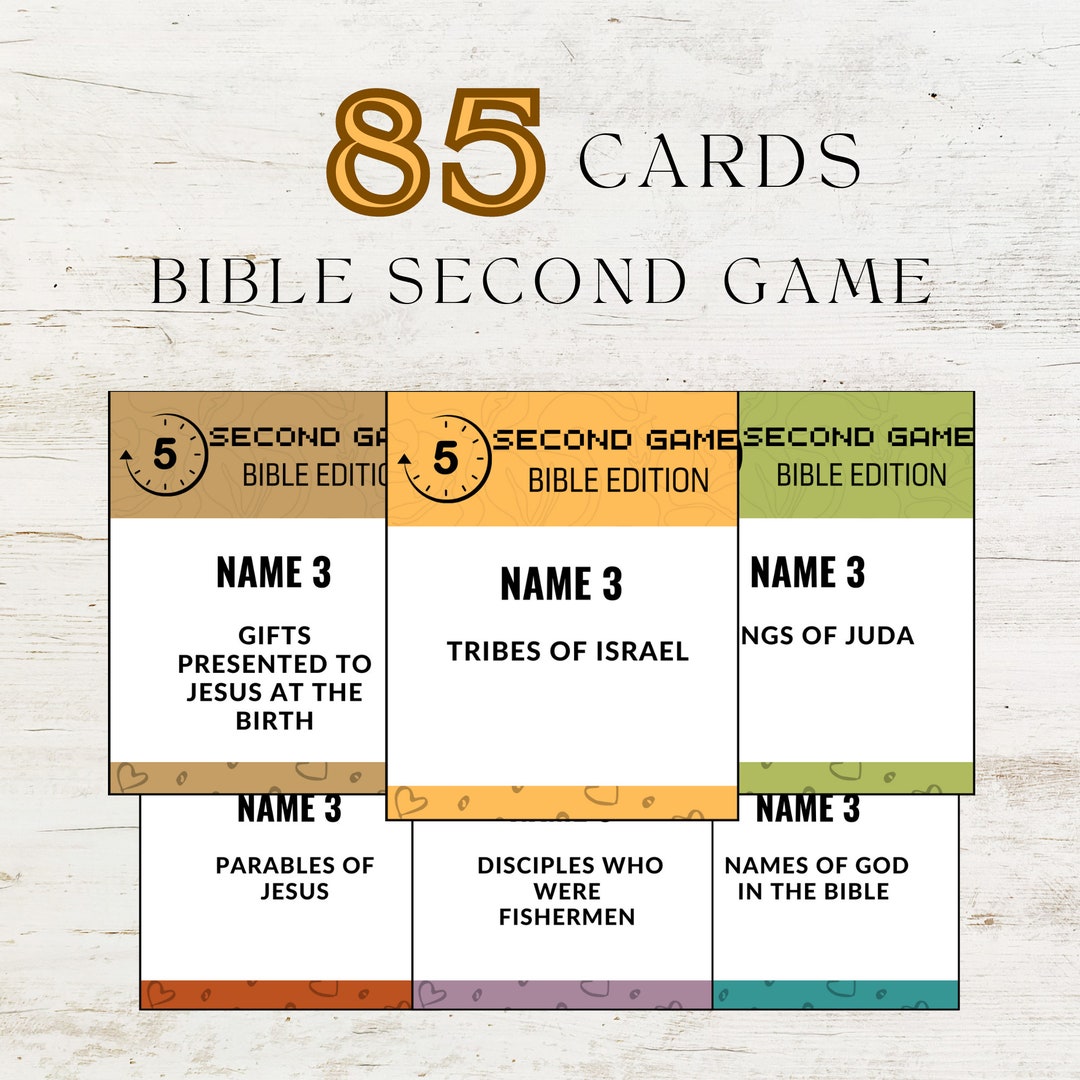 85 Cards Christian Bible 5 Second Game | Bible 5 Second Game | Bible ...