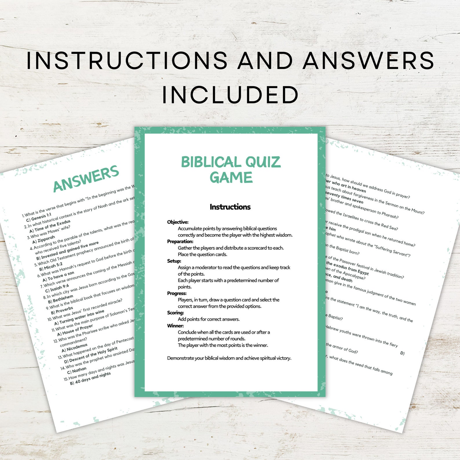Bible Trivia Cards Bible Trivia Questions Printable Bible Trivia Church ...