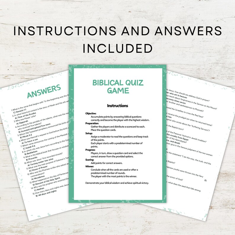 Bible Trivia Cards Bible Trivia Questions Printable Bible Trivia Church ...