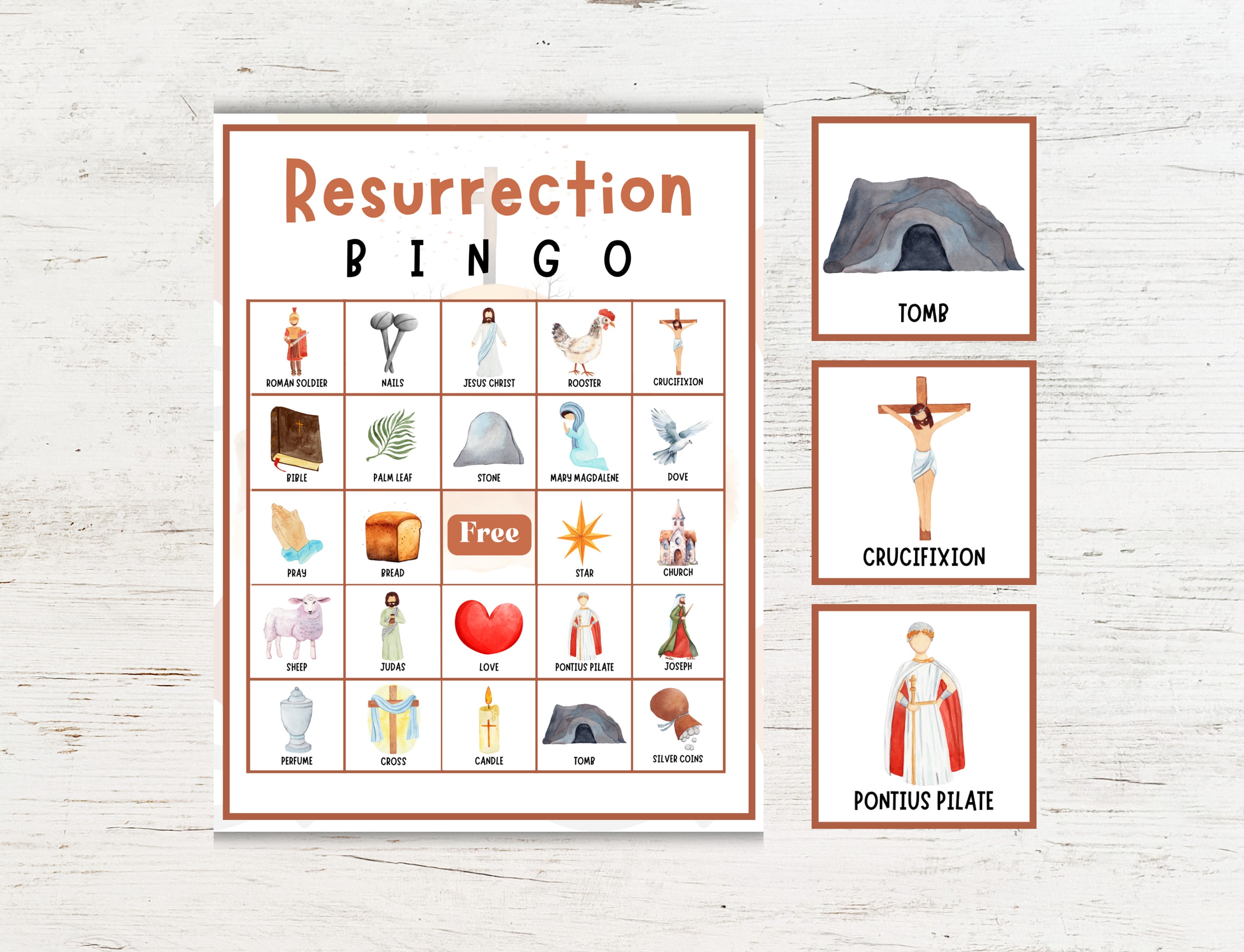Resurrection Bingo Sunday School Easter Bible Bingo Easter Sunday Bingo ...