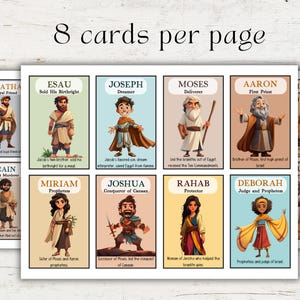 100 Bible Character Educational Cards, Activity for Kids, Christian ...