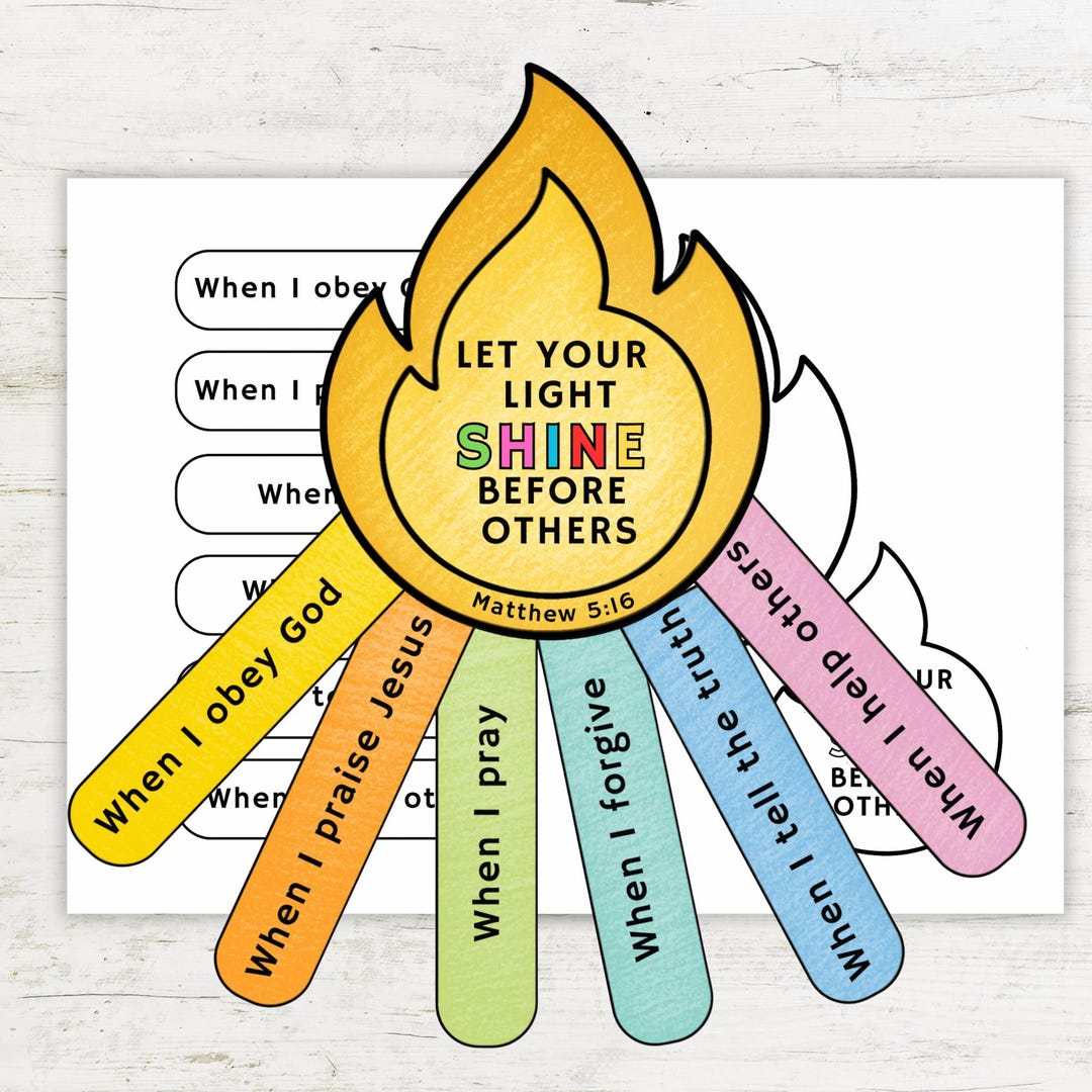 Let Your Light Shine Bible Craft for Kids | Printable Sunday School ...