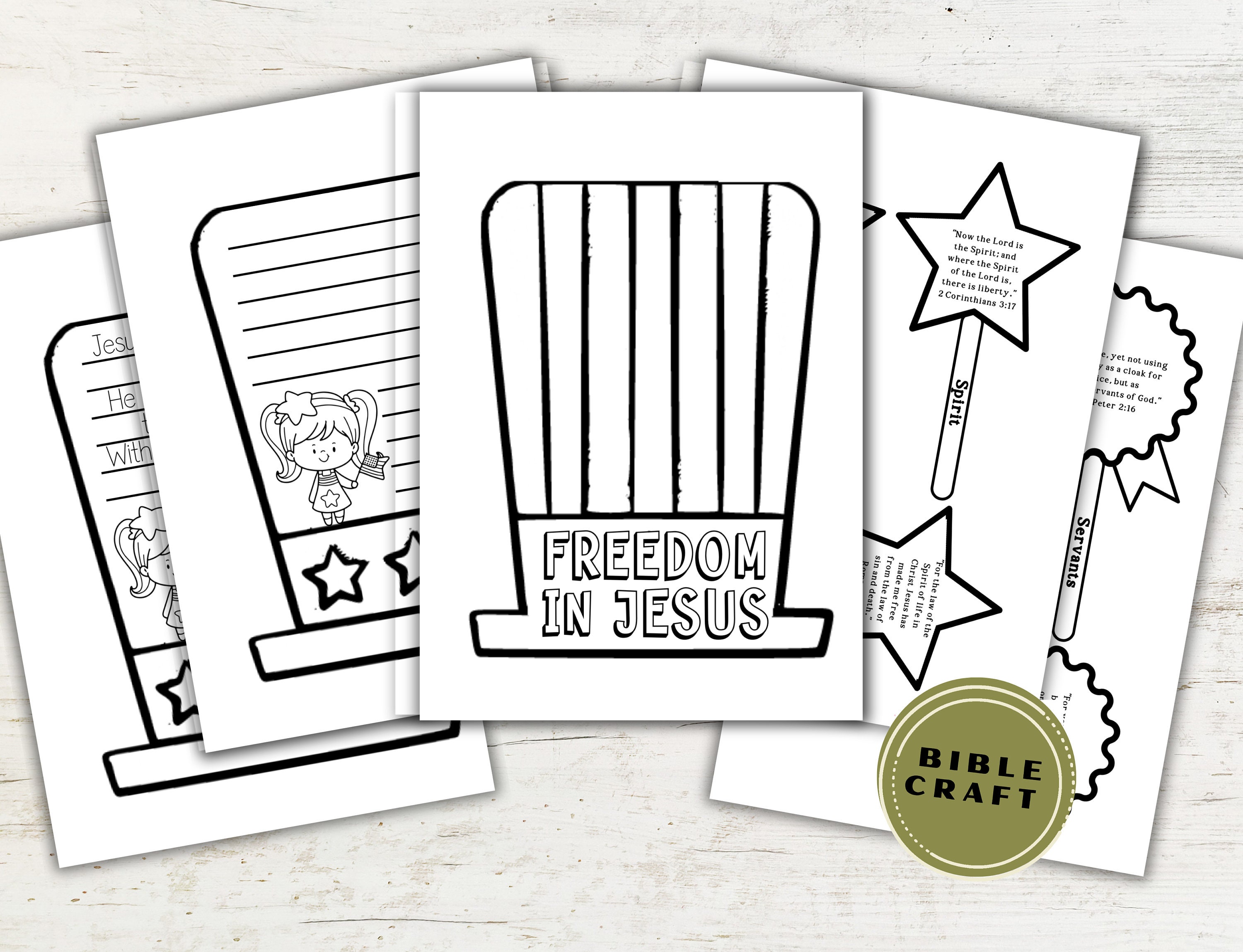 Freedom in Jesus Hat 4th of July Sunday School Bible Craft, Bible ...