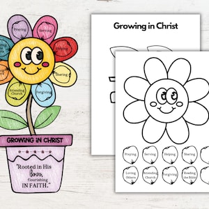 Growing in Christ Craft Activity for Kids, Bible Printable Activity ...