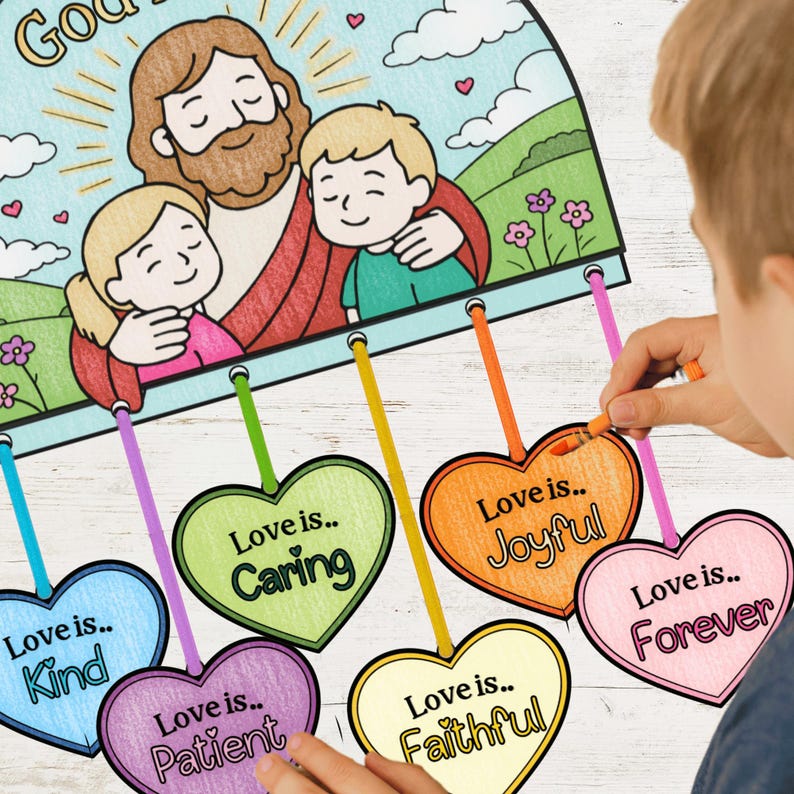 God is Love Hanging Craft | Bible Activity for Kids | Christian Hanging ...