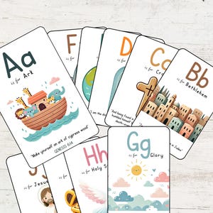 ABC Bible Scripture Flash Cards | Christian Alphabet Card Set | Kids ...