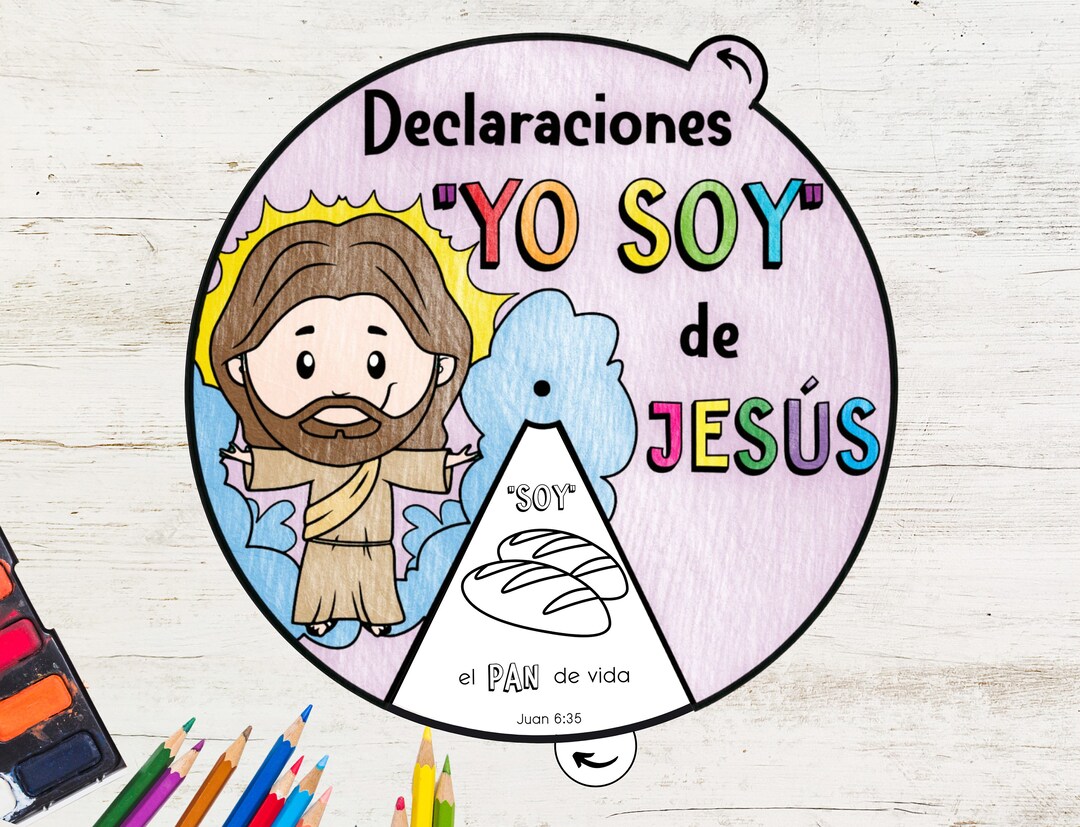 I Am Statements of Jesus Coloring Wheel IN SPANISH| Printable Bible ...