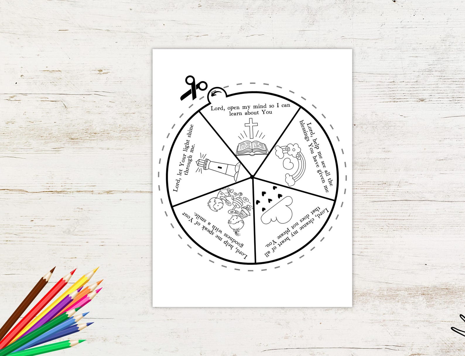 The Pumpkin of Faith Coloring Wheel, Pumpkin Prayer for Halloween ...