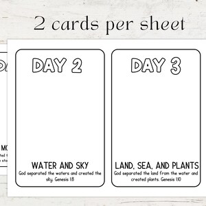 7 Days of Creation Educational Cards, Activity for Kids, Christian ...