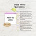 120 Bible Trivia Cards Bible Trivia Questions Printable Bible Trivia ...