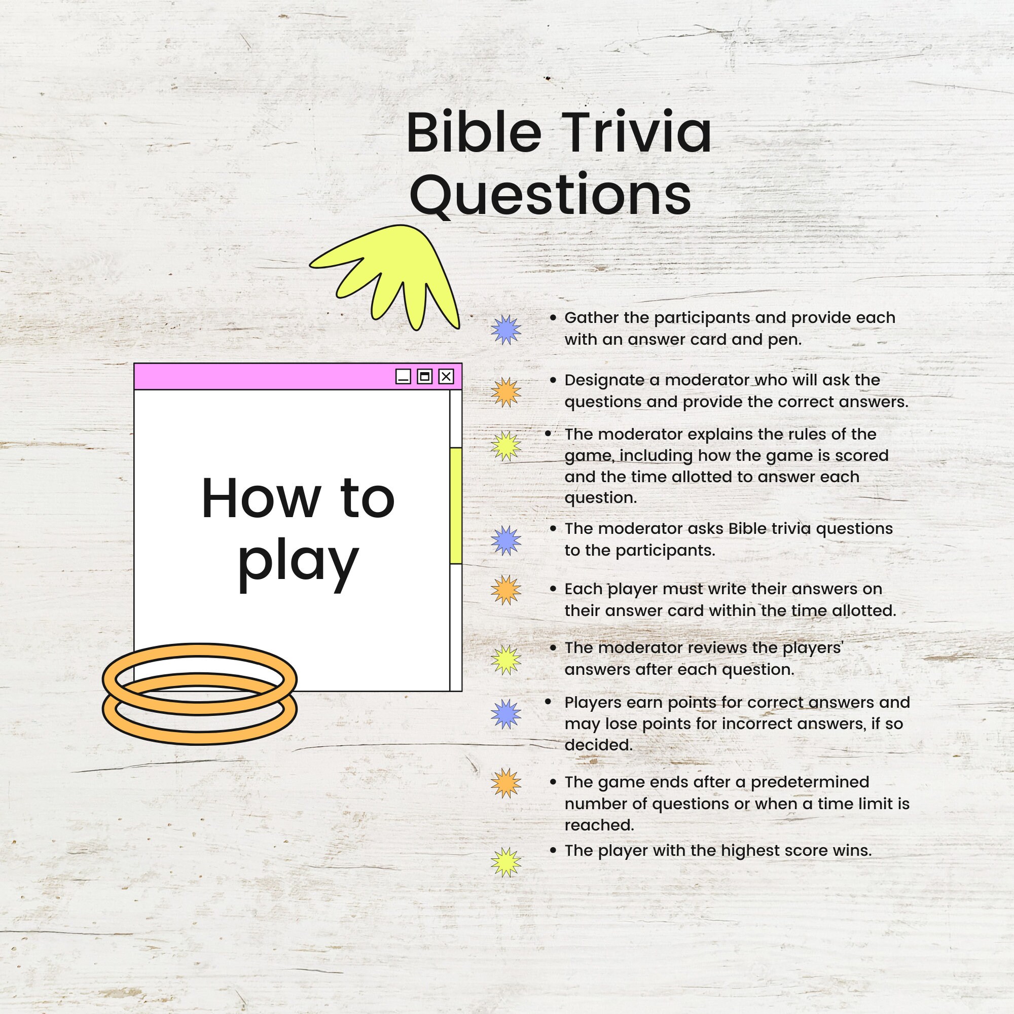 120 Bible Trivia Cards Bible Trivia Questions Printable Bible Trivia ...