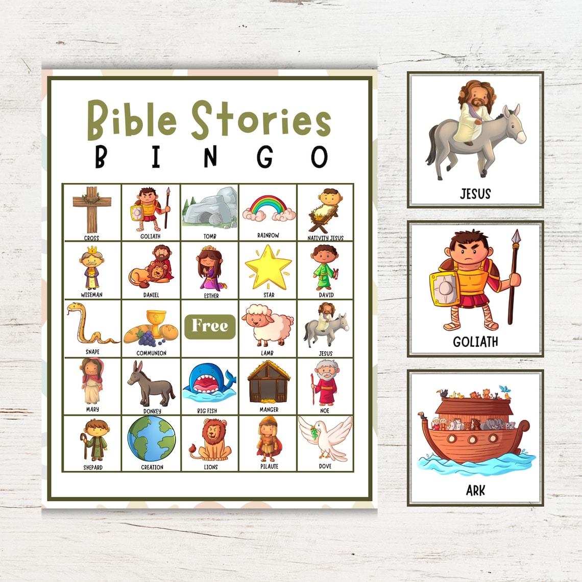 Bible Bingo, Bible Stories Bingo, Bible Activity for Kids, Sunday ...