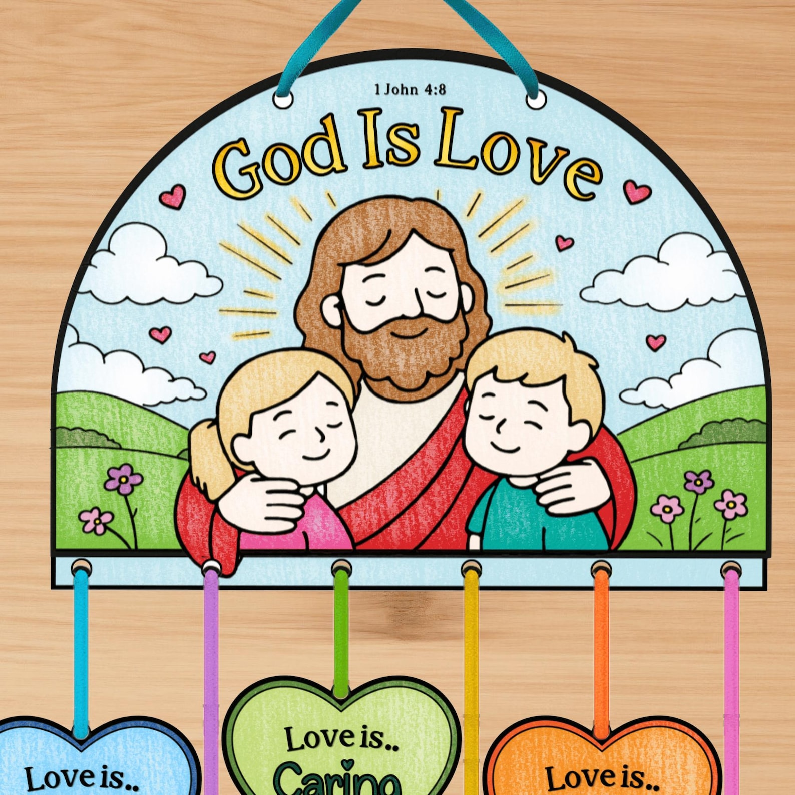 God is Love Hanging Craft | Bible Activity for Kids | Christian Hanging ...