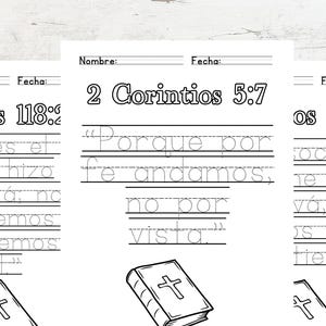 100 Bible Verses Tracing Sheets IN SPANISH | Teach Bible Verses | Kids ...
