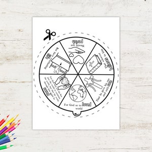 The Good News John 3:16 Coloring Wheel, Jesus Coloring Wheel, John 3;16 ...