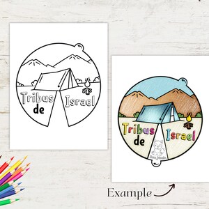12 Tribes of Israel Coloring Wheel IN SPANISH| Bible Story Wheel ...