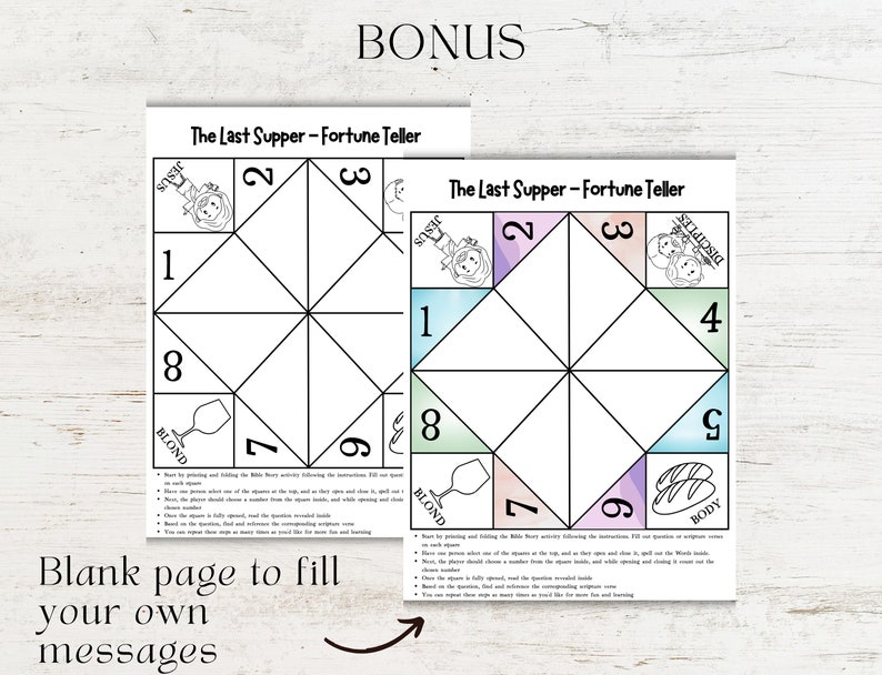 The Last Supper Holy Week Easter Story Paper Fortune Teller Cootie ...