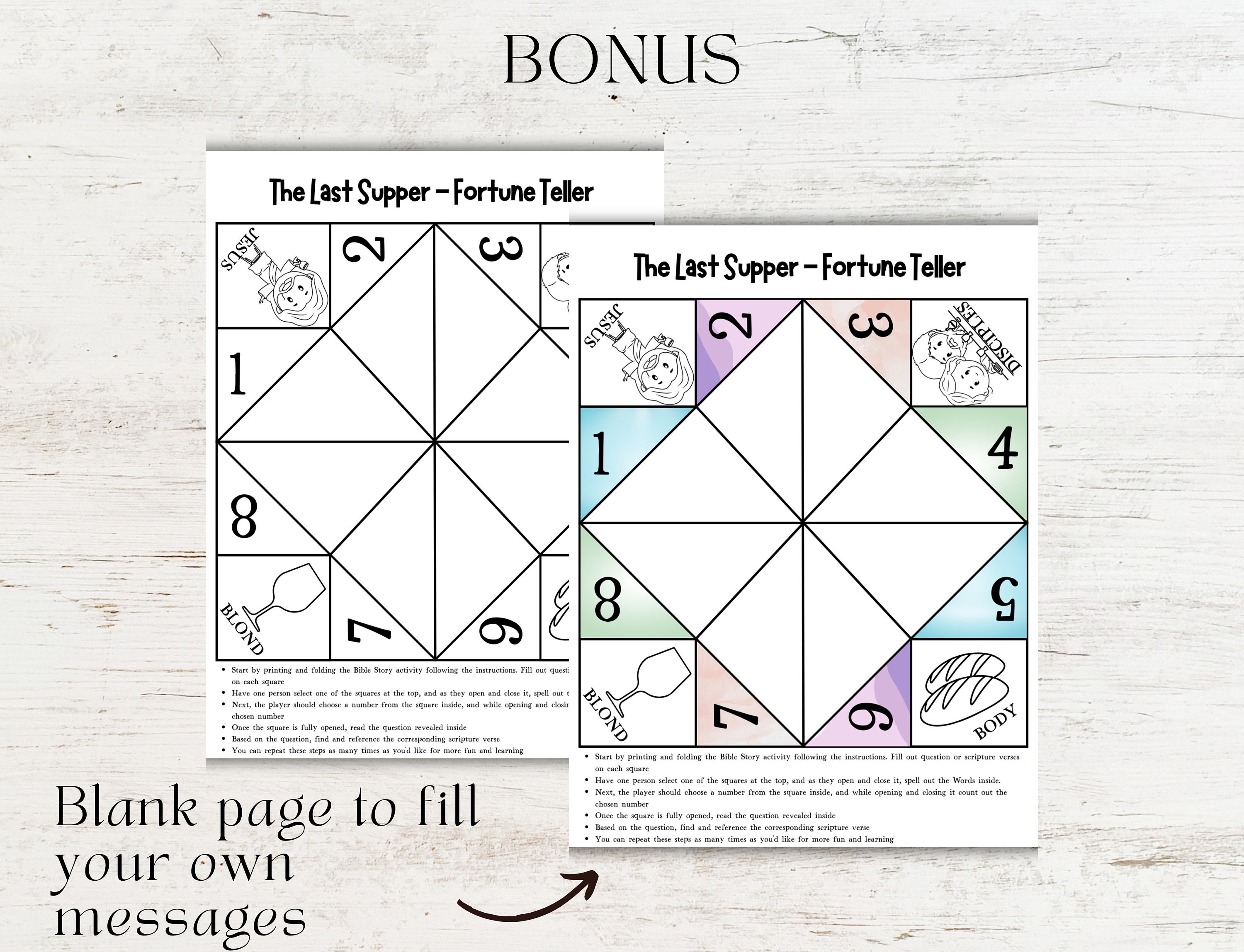 The Last Supper Holy Week Easter Story Paper Fortune Teller Cootie ...