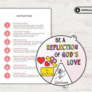 God is Love Coloring Wheel, God Coloring Wheel, Printable Bible ...