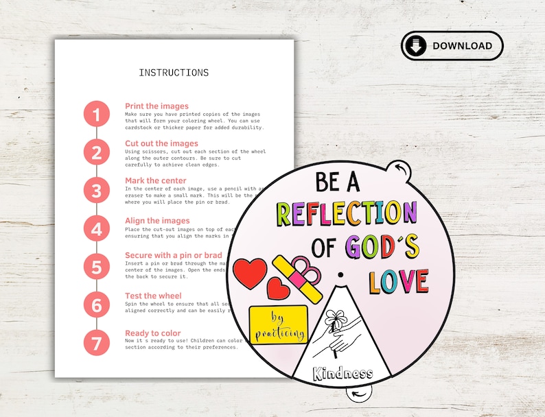 God is Love Coloring Wheel, God Coloring Wheel, Printable Bible ...