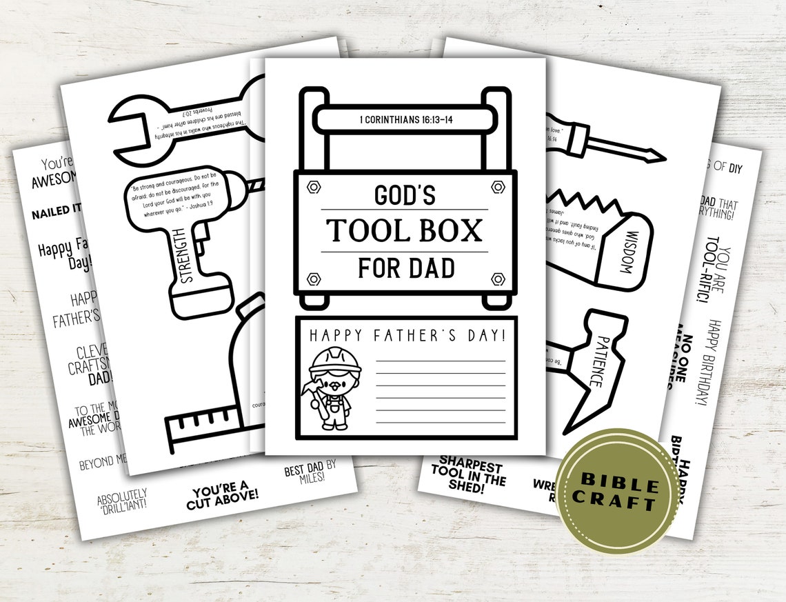 God's Toolbox for Dad, Fathers Day Bible Craft, Bible Printable ...