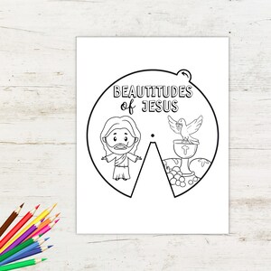 Beatitudes Coloring Wheel | Bible Story Activities | Printable Activity ...