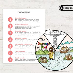 The Journeys of Paul Coloring Wheel | Bible Story Activity for Kids ...
