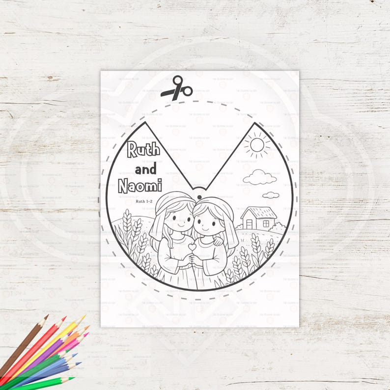 Ruth and Naomi Coloring Wheel | Bible Story Activity for Kids ...