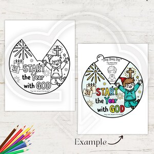 Start the Year With God Coloring Wheel | Christian New Year’s Craft for ...