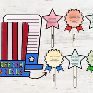 Freedom in Jesus - Hat 4th of July Sunday School Bible Craft, Bible ...