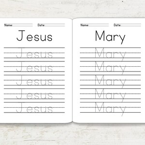 Names Tracing Sheet Handwriting | Practice Biblical Names Tracing ...