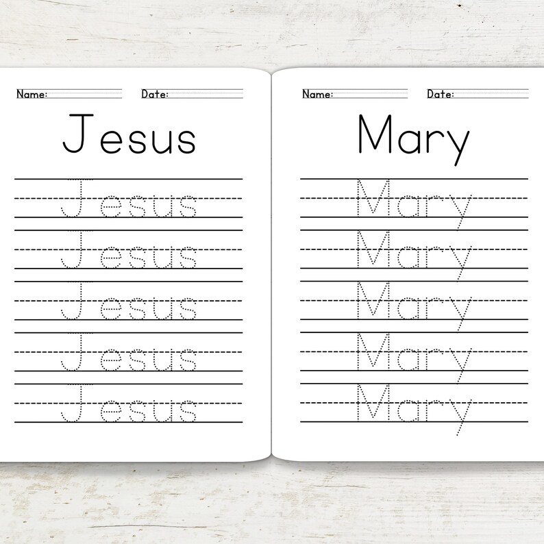Names Tracing Sheet Handwriting Practice Biblical Names Tracing ...