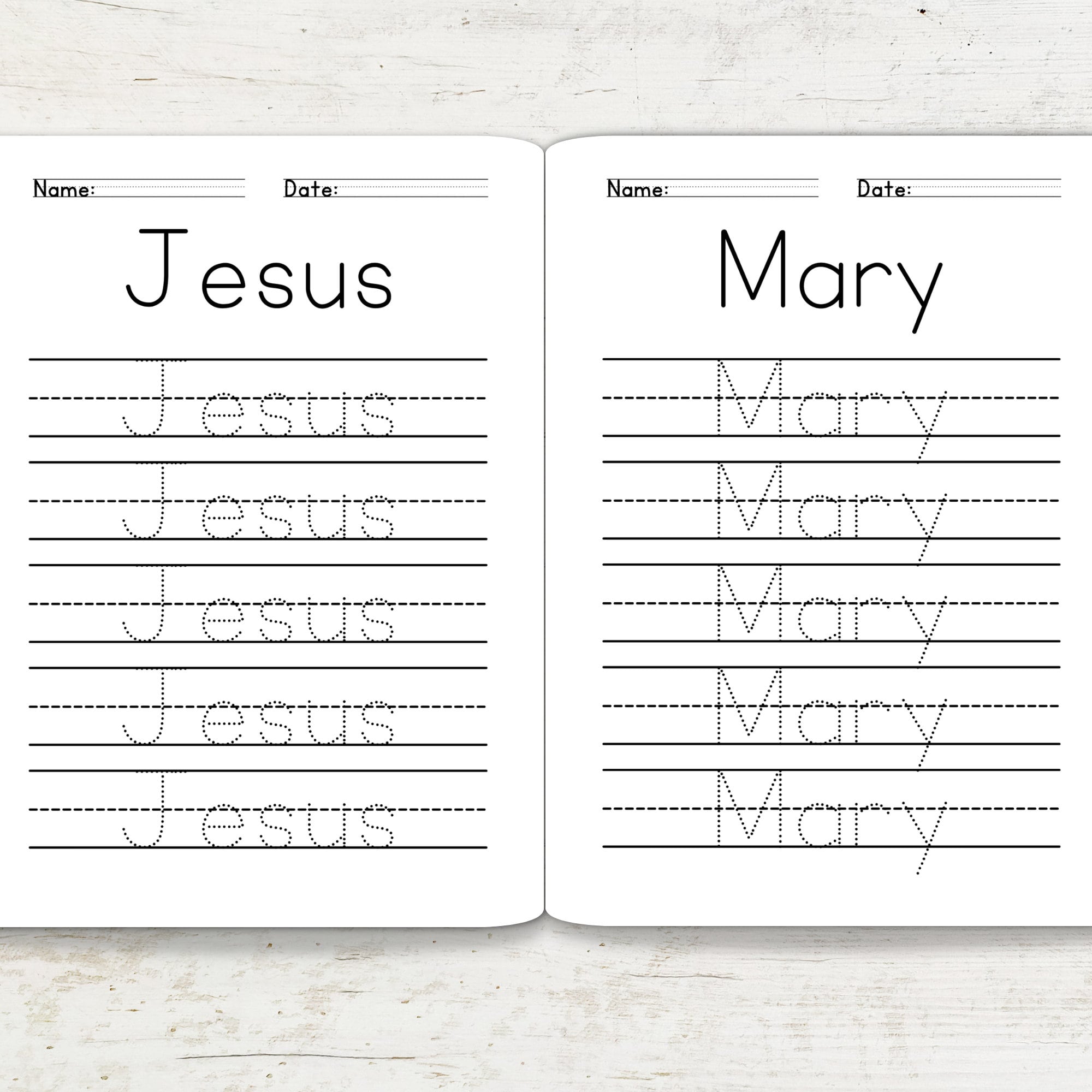 Names Tracing Sheet Handwriting Practice Biblical Names Tracing ...