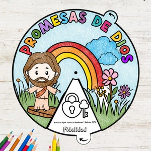 Promises of God Coloring Wheel IN SPANISH, Bible Coloring Wheel ...