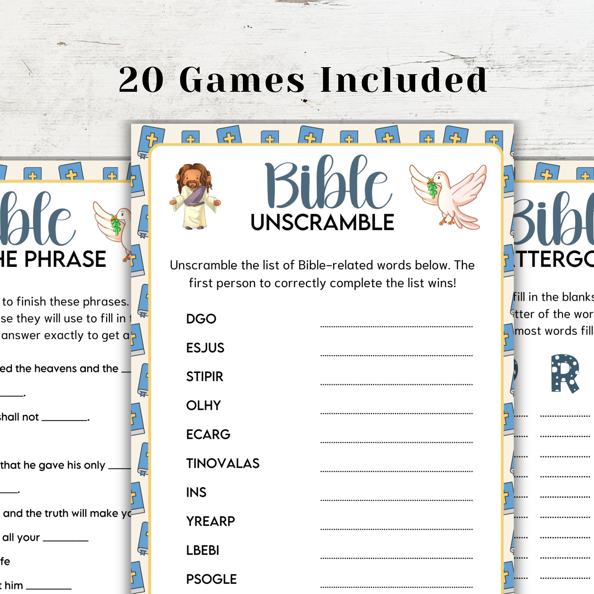 Bible Games Bundle Bible Study Games Bible Games for Adults Kids Bible ...
