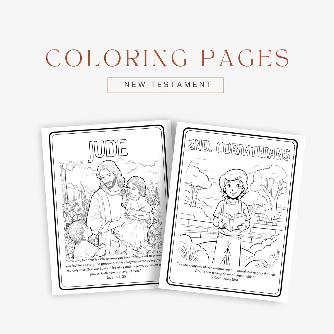 Newtestament Books Bible Text Coloring Pages in ENGLISH Sunday School ...