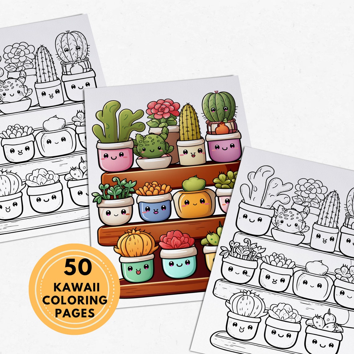 Kawaii Coloring Pages 50 Pages Cute Coloring Pages for Children and ...