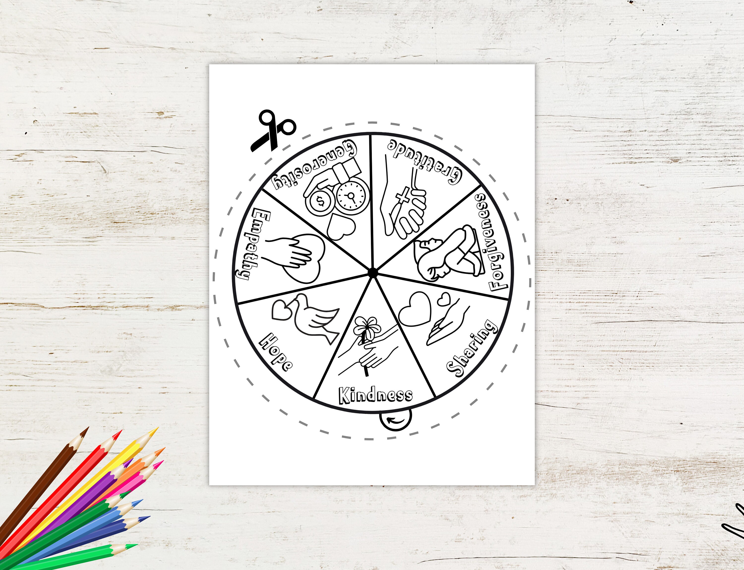 God is Love Coloring Wheel, God Coloring Wheel, Printable Bible ...
