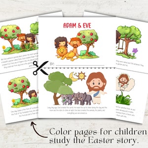 Adam and Eve Printable for Kids, Printable Mini Book, Kids Crafts ...