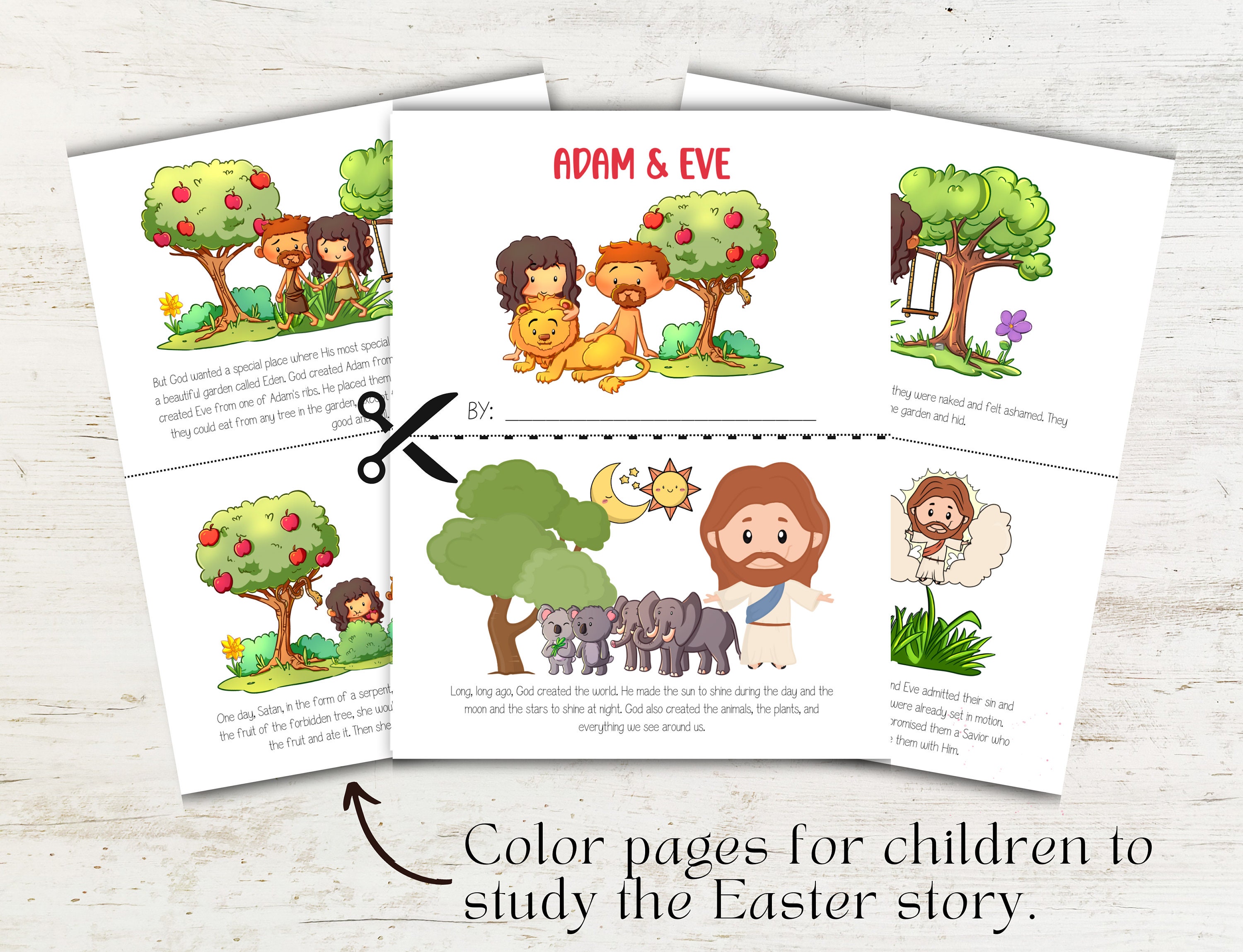 Adam and Eve Printable for Kids, Printable Mini Book, Kids Crafts ...