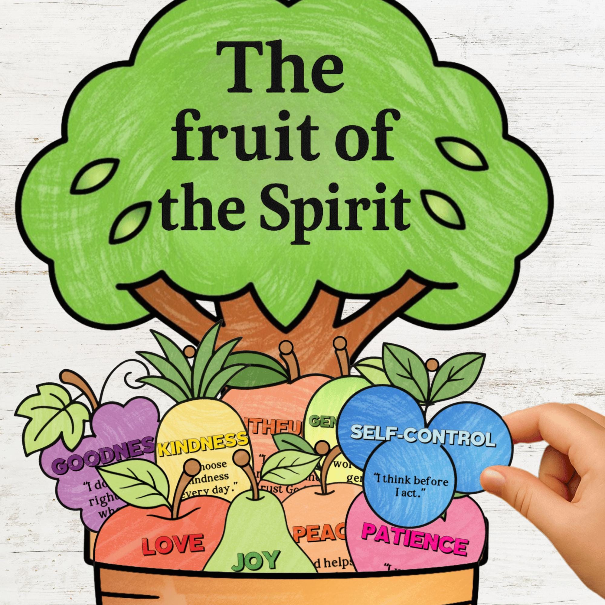 Fruit of the Spirit Pocket Craft for Kids | Bible Coloring Activity ...